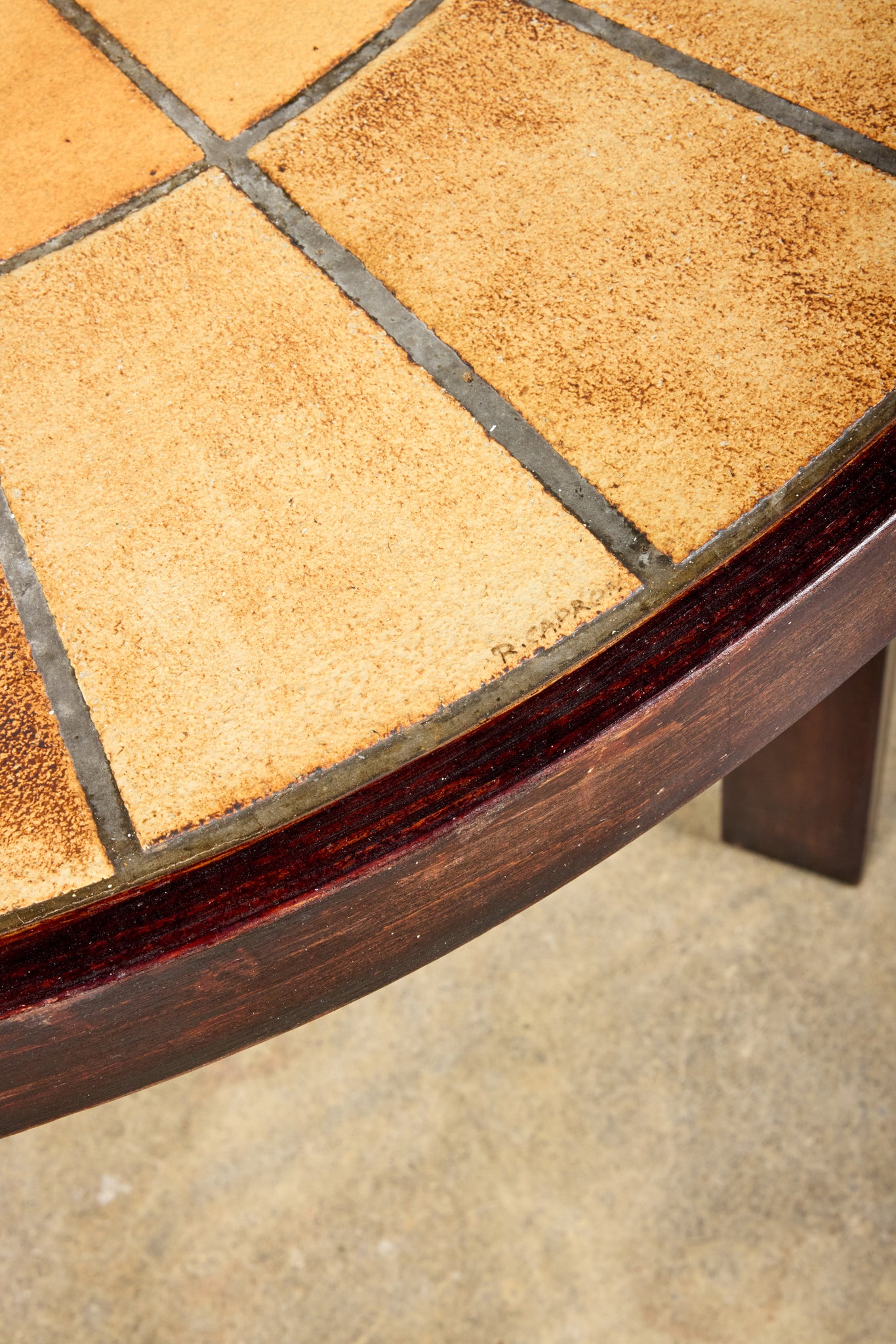 Vintage Round Garrigue Tiled-Top Dining Table by Roger Capron | Bonne ...