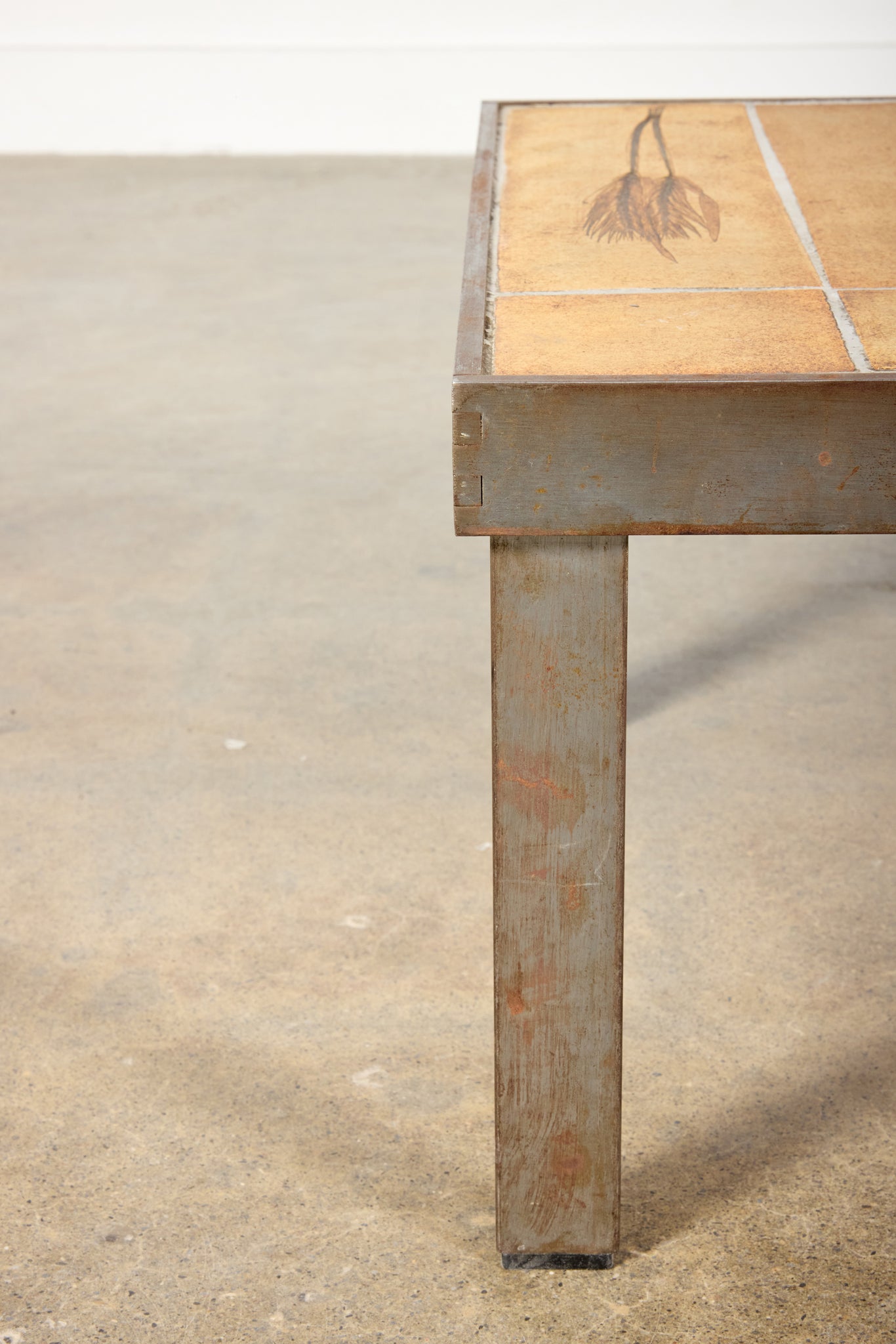 Garrigue Tiled Top Coffee Table, Steel Base by Roger Capron | Bonne Choice