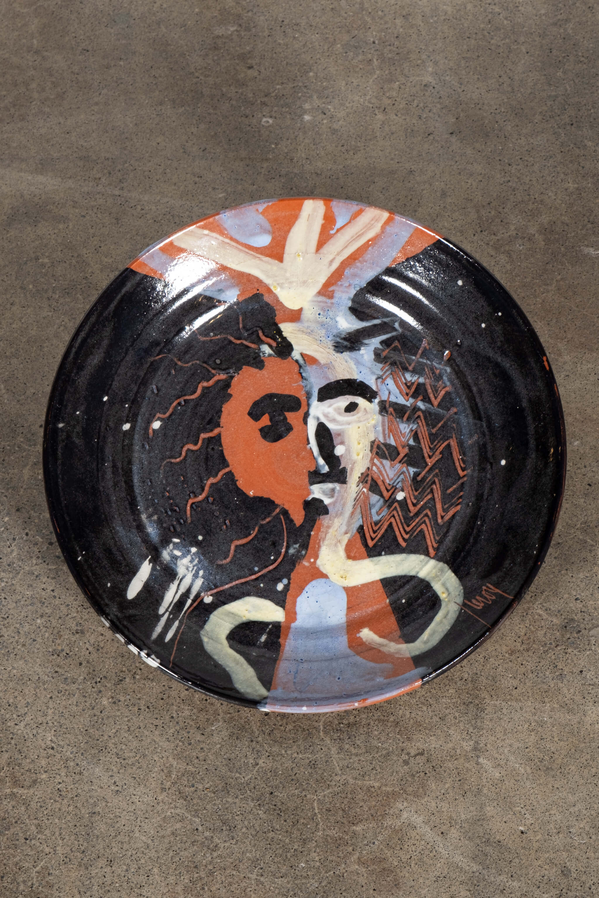 Abstract Painted Ceramic Plate | Bonne Choice