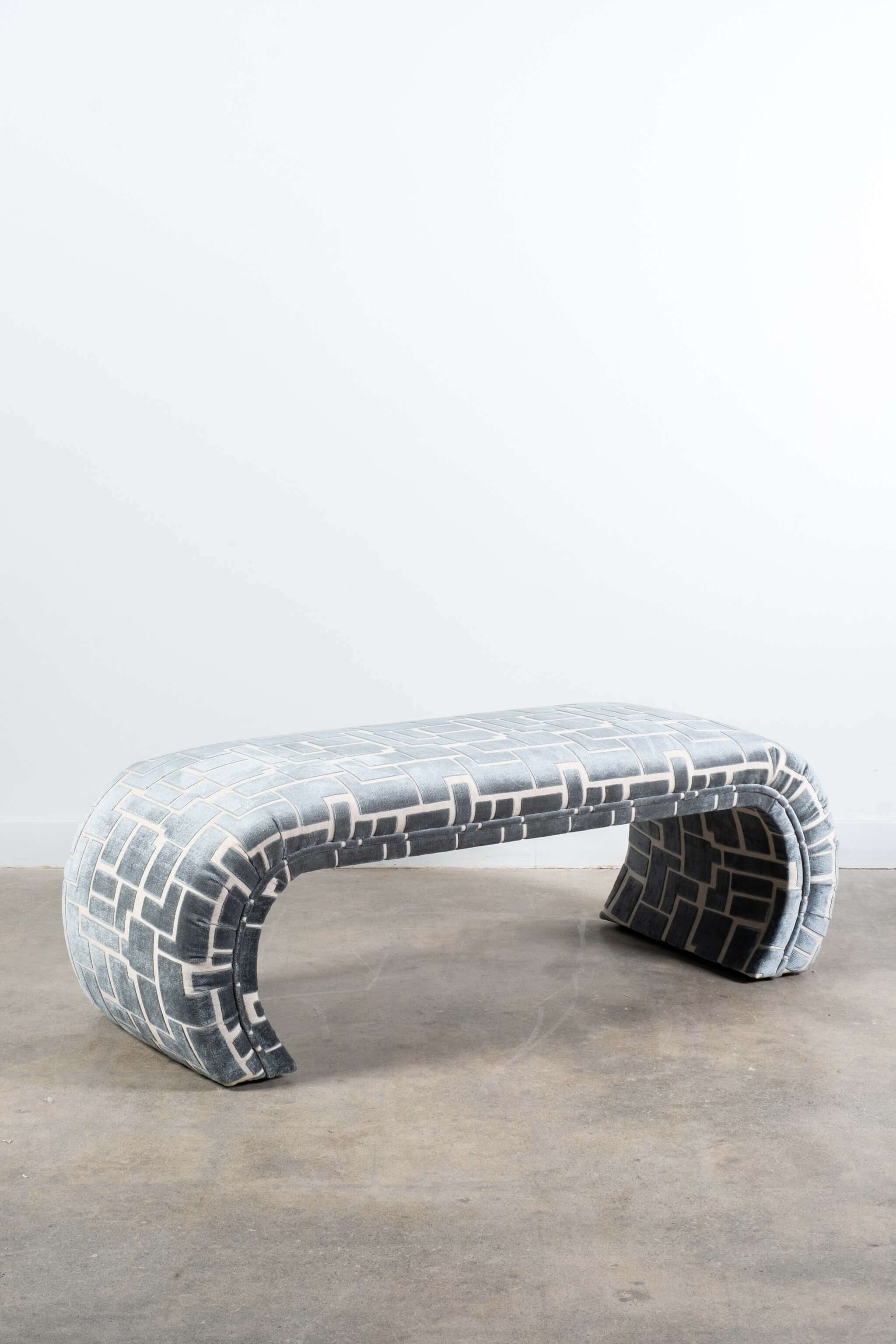 Curved Waterfall 2 Seater Bench Newly Reupholstered Karl Springer ...