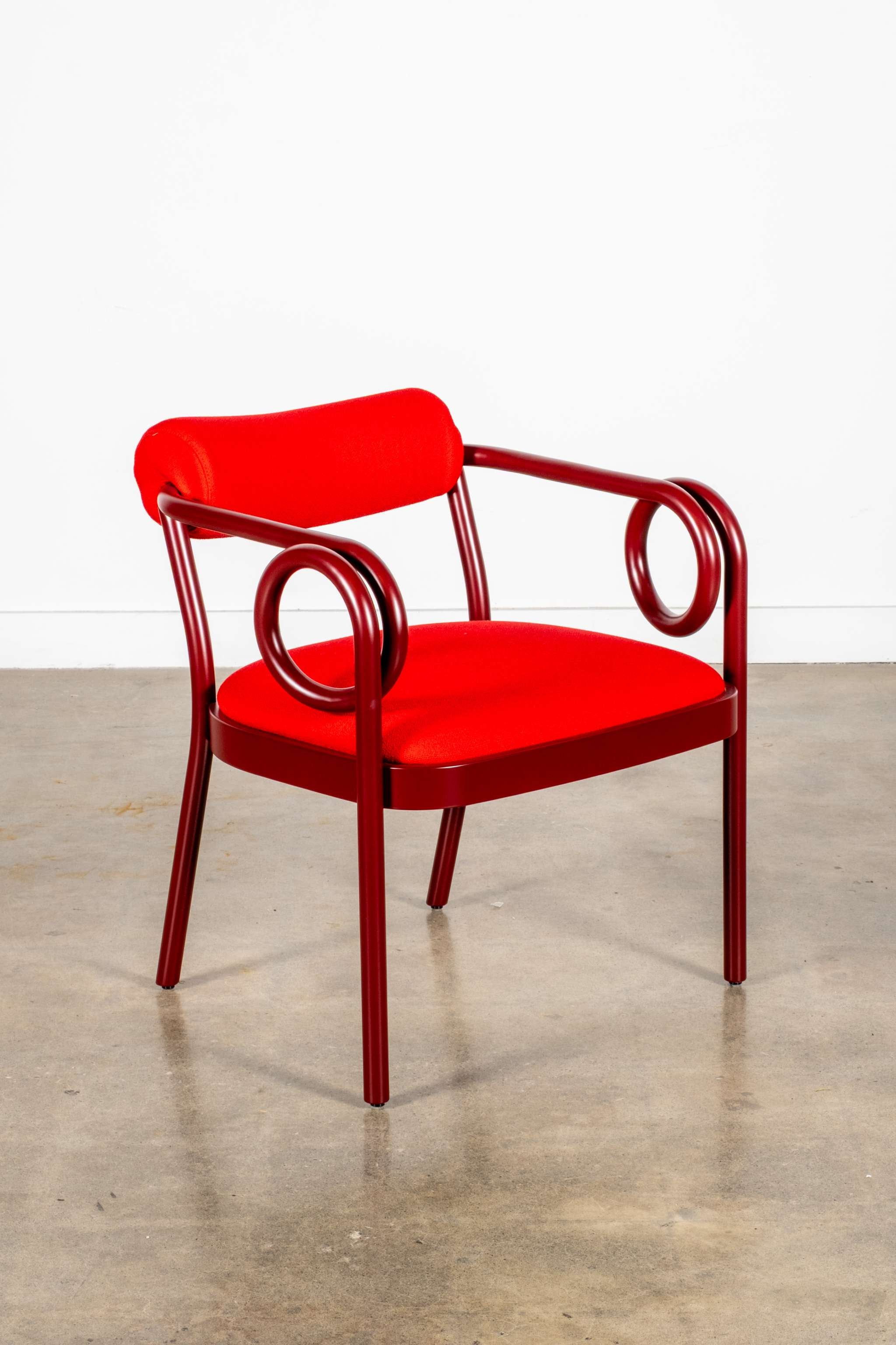 Wine Red Loop Lounge Chair by India Mahdavi for Wiener GTV Design ...