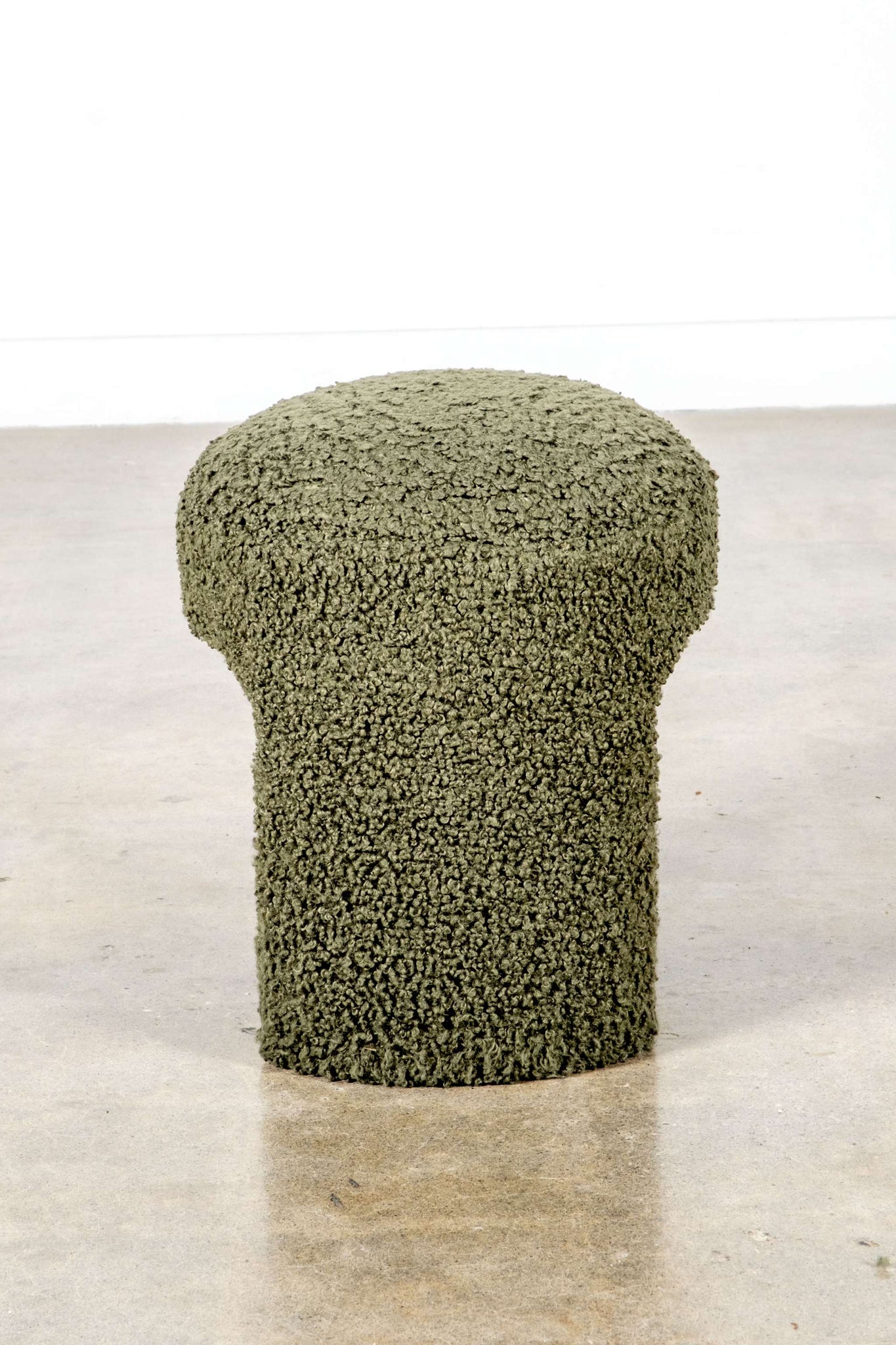 Olive Green Boucle Stool | Bonne Choice