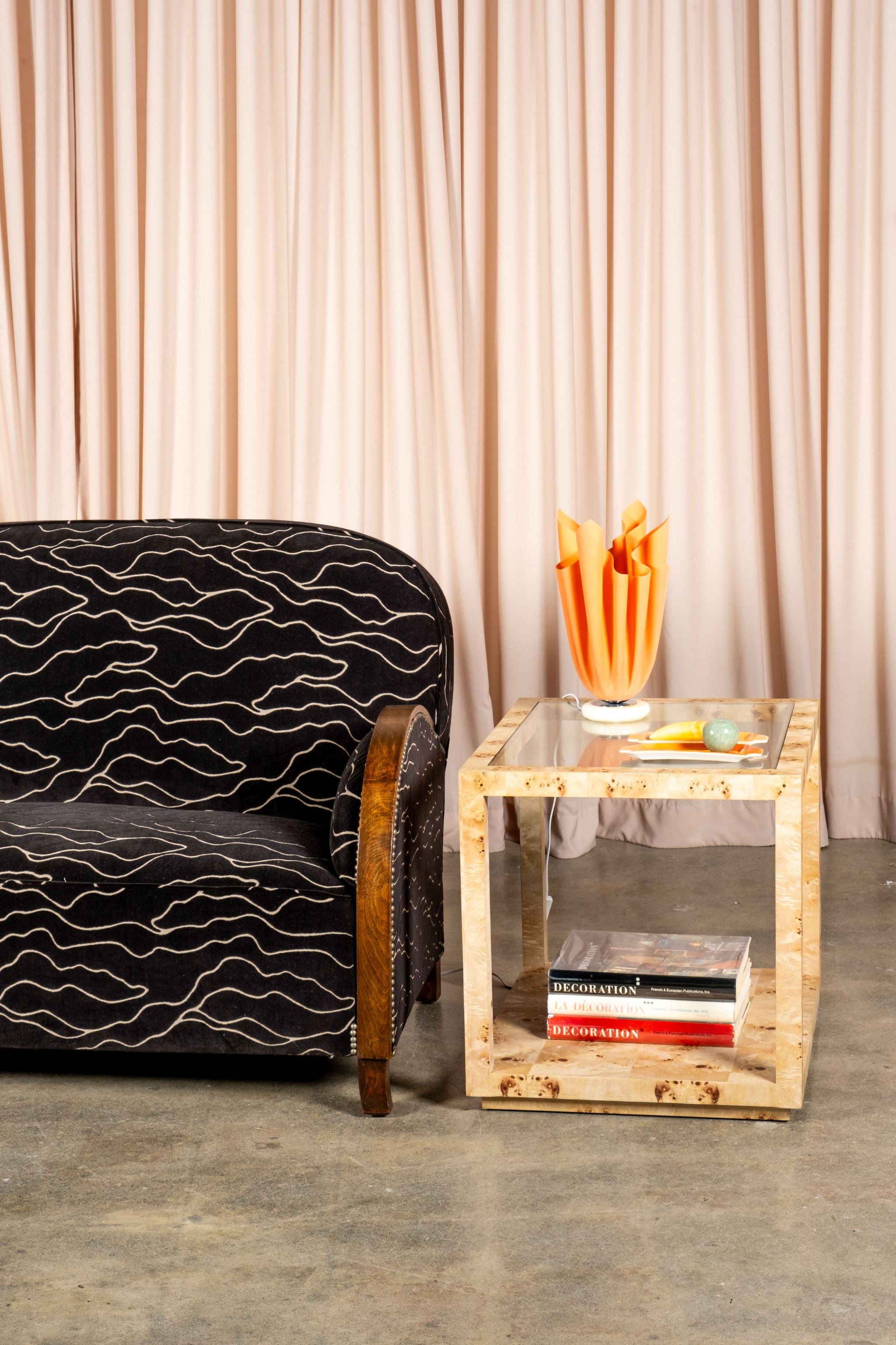 Pure White Lines Ravello Light Burl Side Table | Bonne Choice