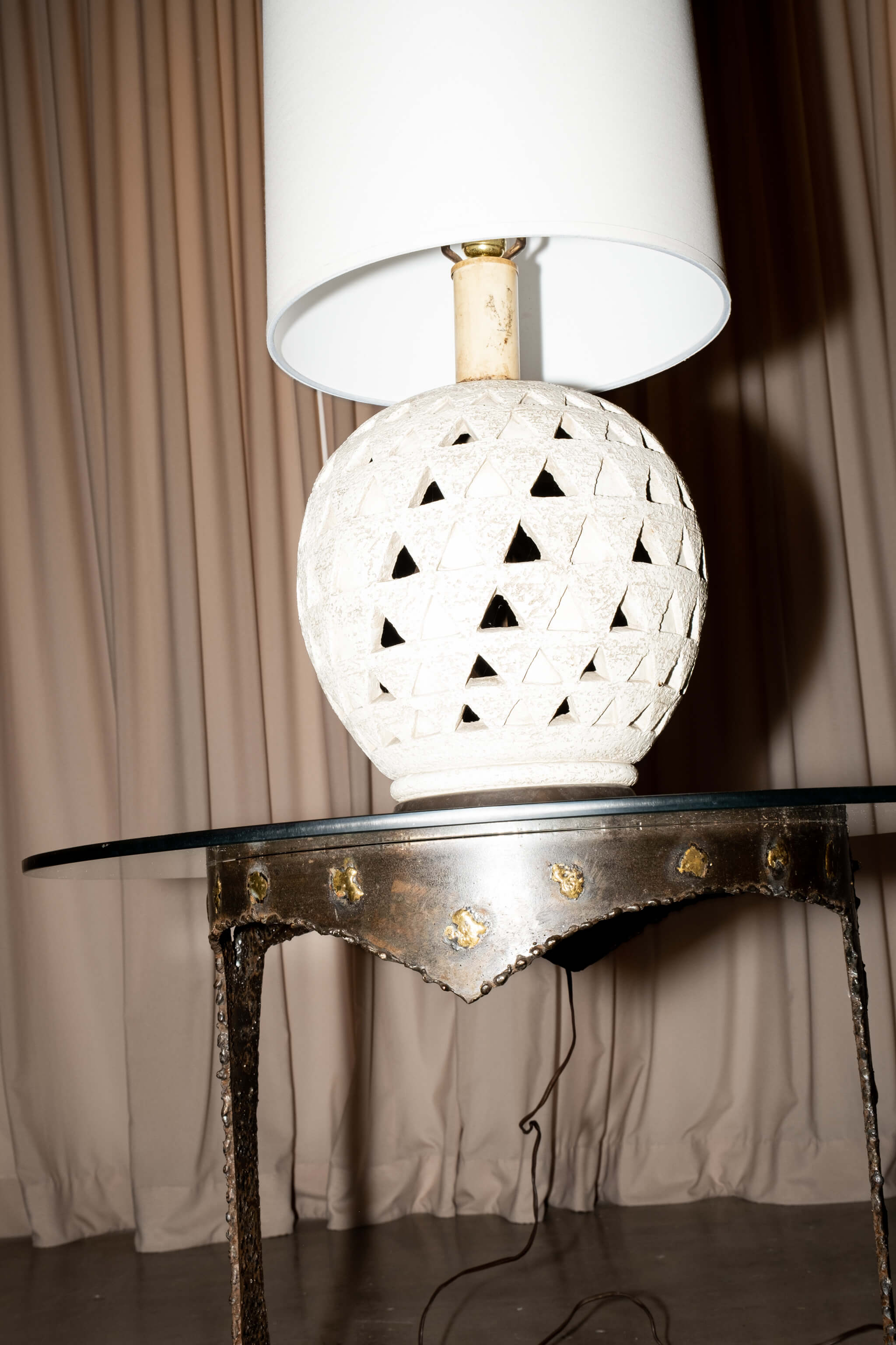 Round Table Lamp with Cutouts | Bonne Choice