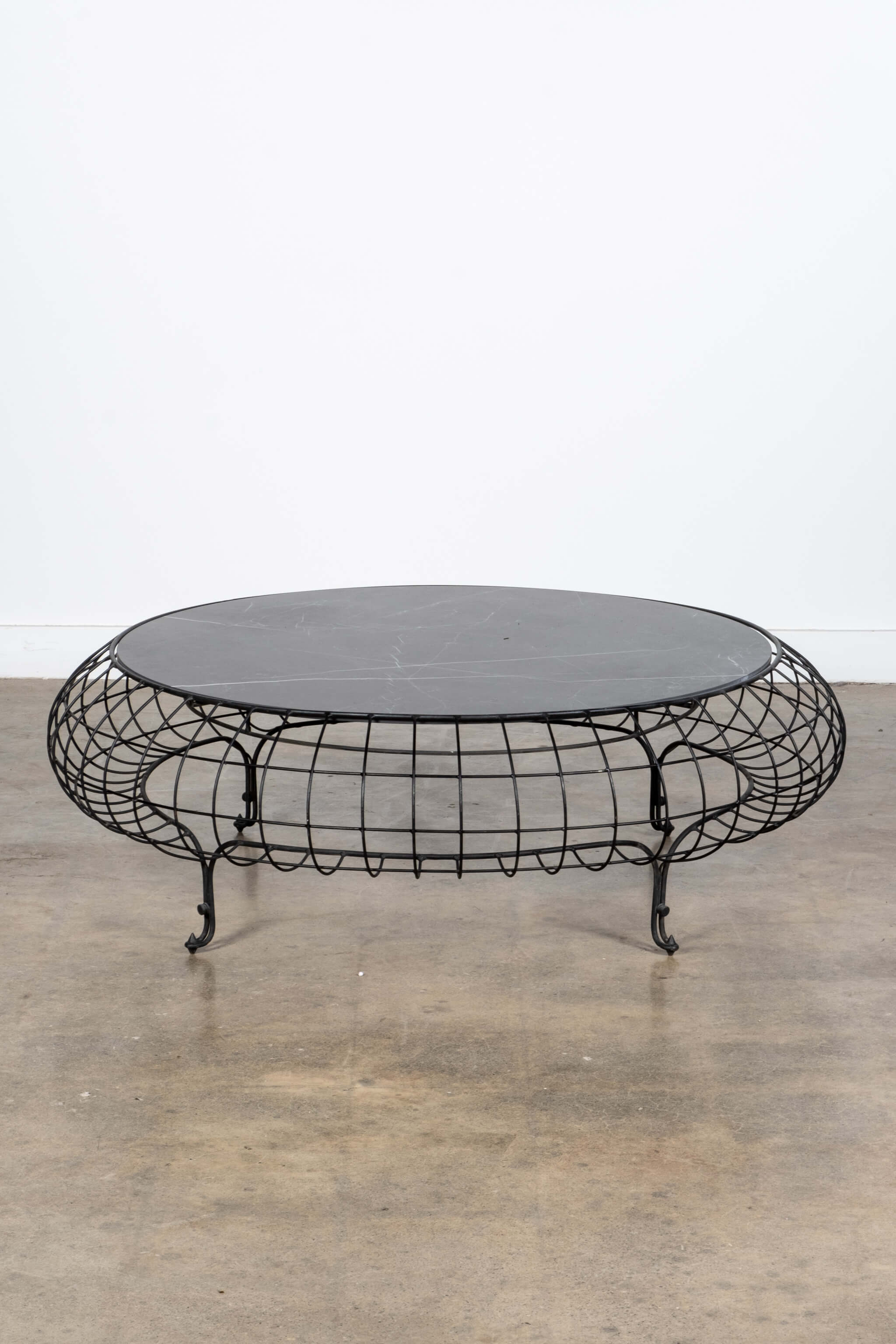 Wire Frame Coffee Table with Black Marble Top | Bonne Choice